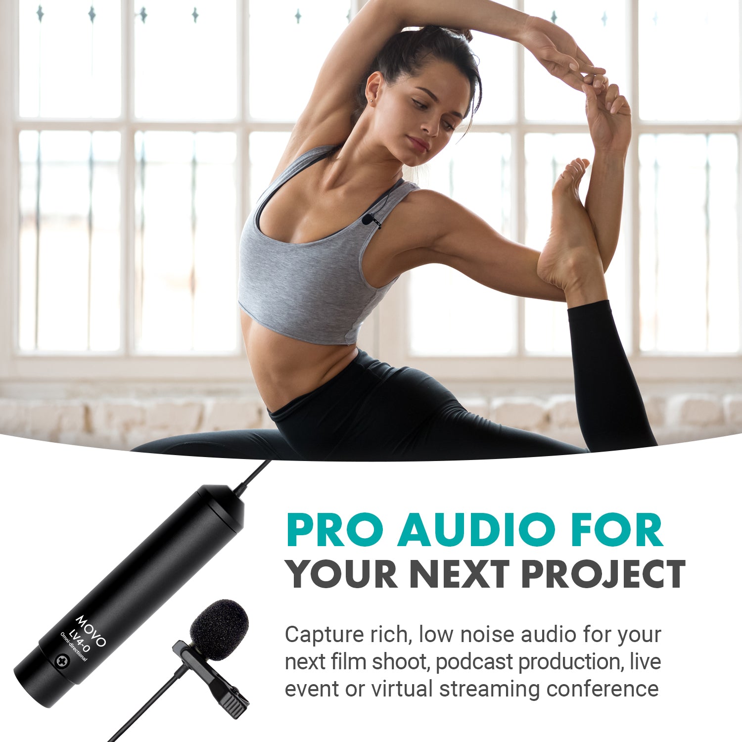 Movo LV4 | Lavalier Mics with XLR Connector Set