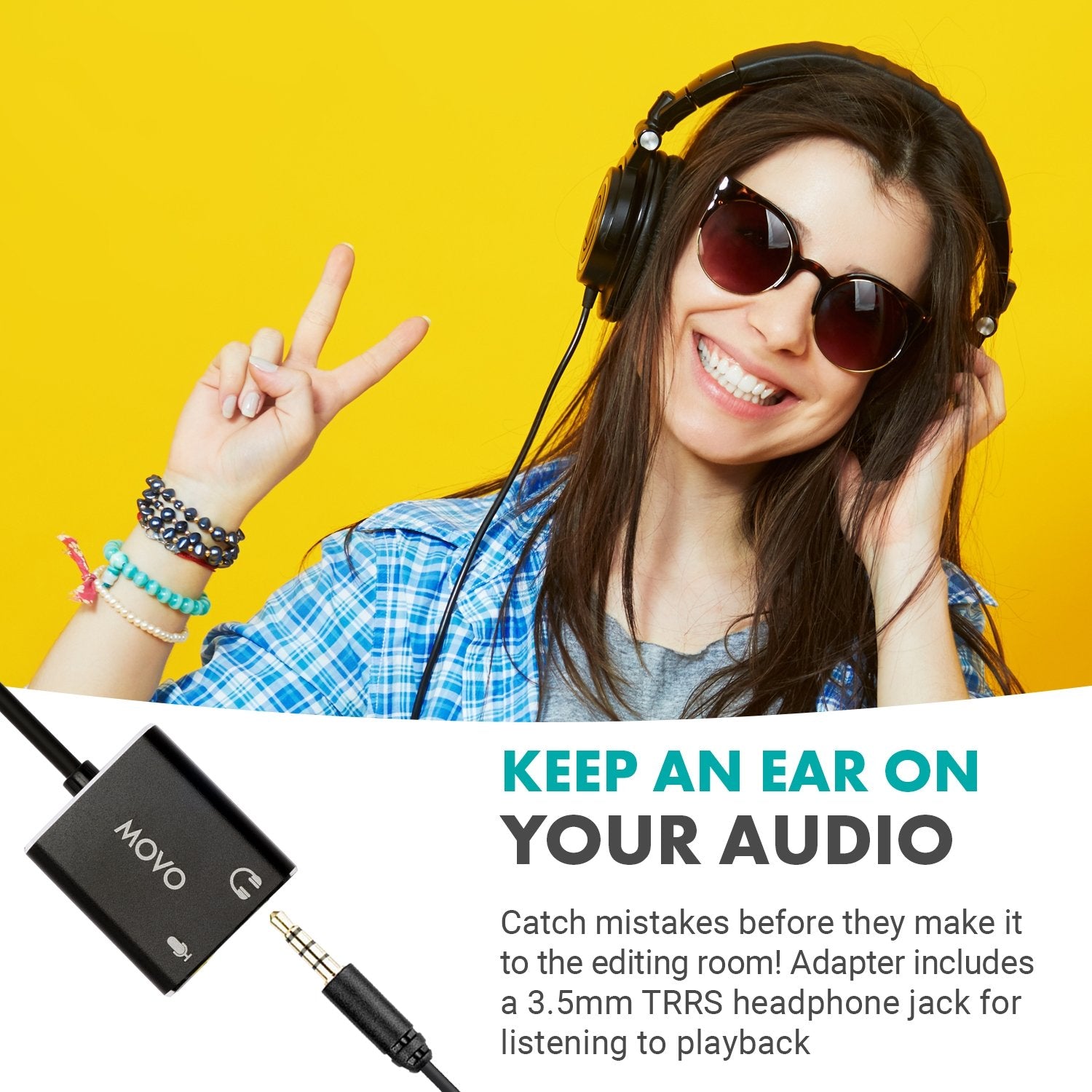 USBC-AC2 | TRS Microphone to USB-C Stereo Sound Card | Movo