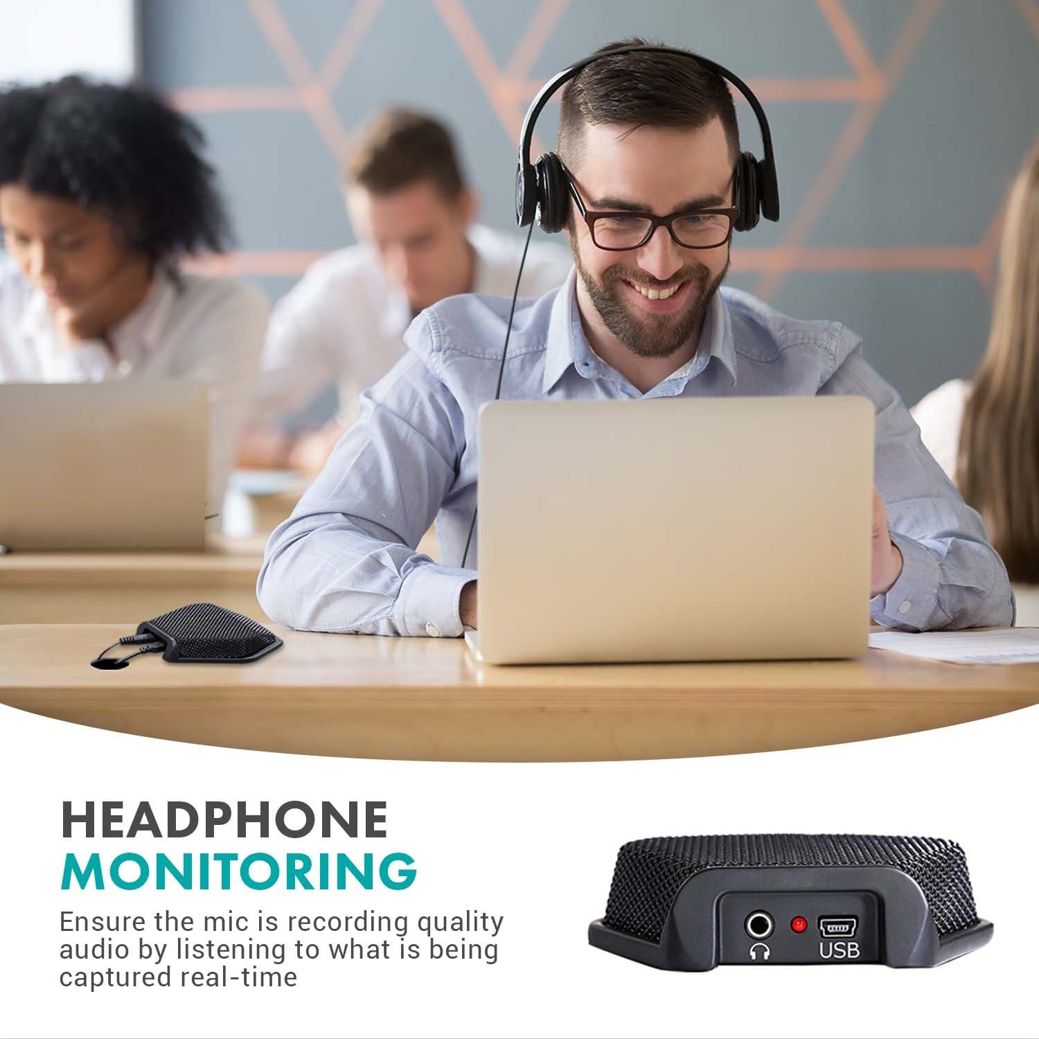 Movo MC1000 | USB Conference Microphone | Computer Mic for Team Meetings